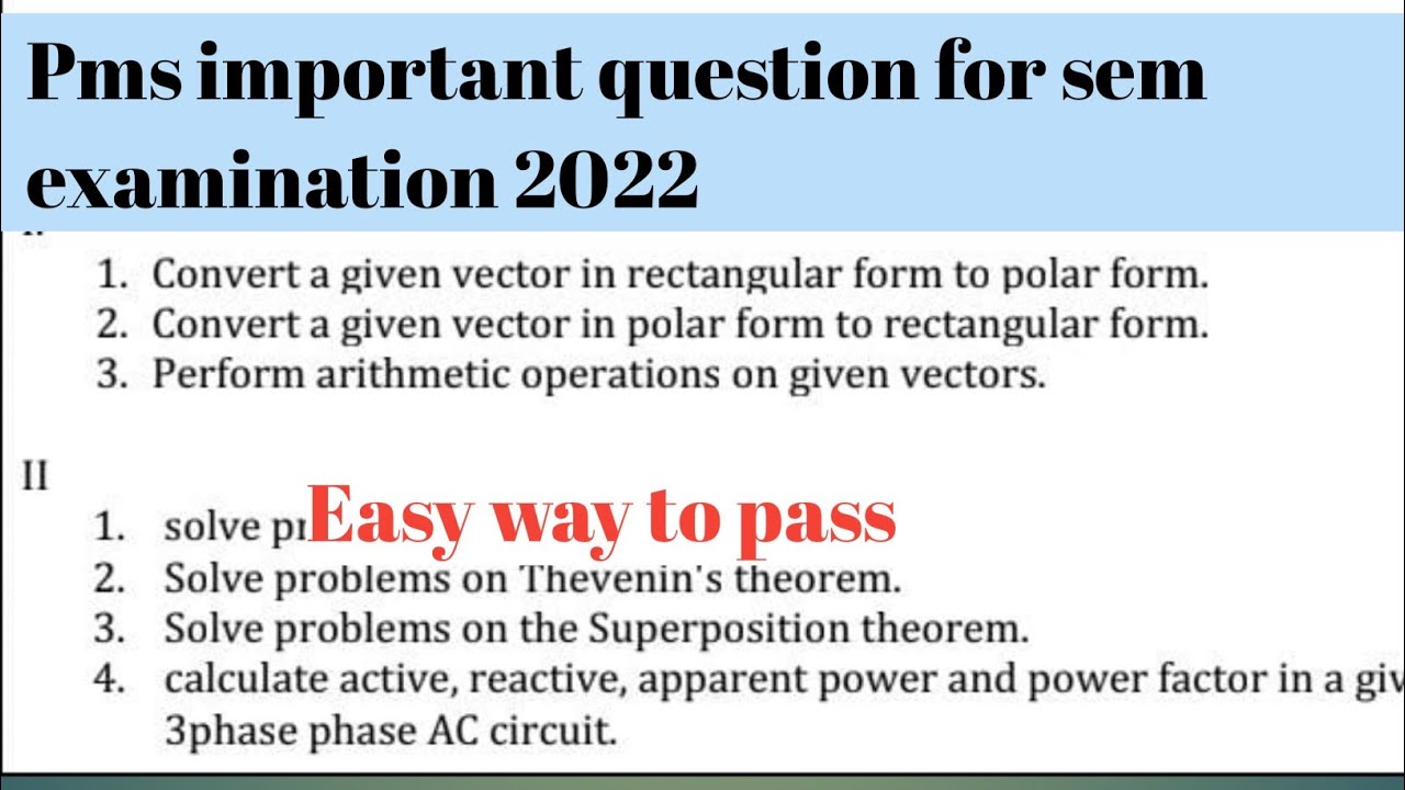 pms impotant question &answer to sem examination 2022|pms important ...