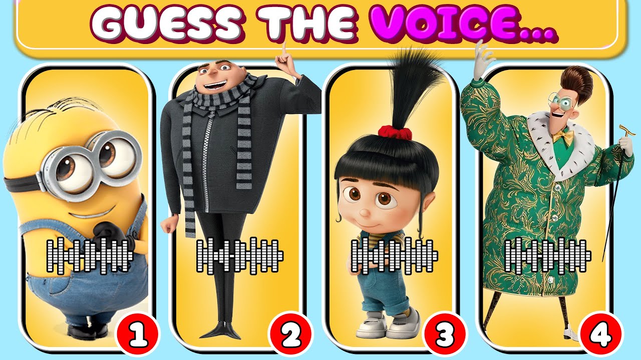 GUESS THE VOICE despicable me 4 Character 👂🔊 🎵|Dru, Maxime Le Mal ...