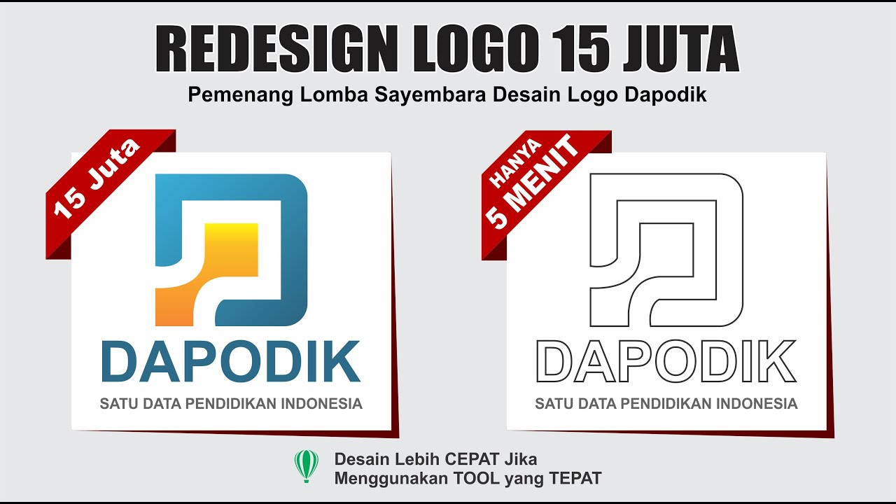 Redesign Logo 15 Juta Dapodik Hanya 5 Menit dengan CorelDRAW - YouTube