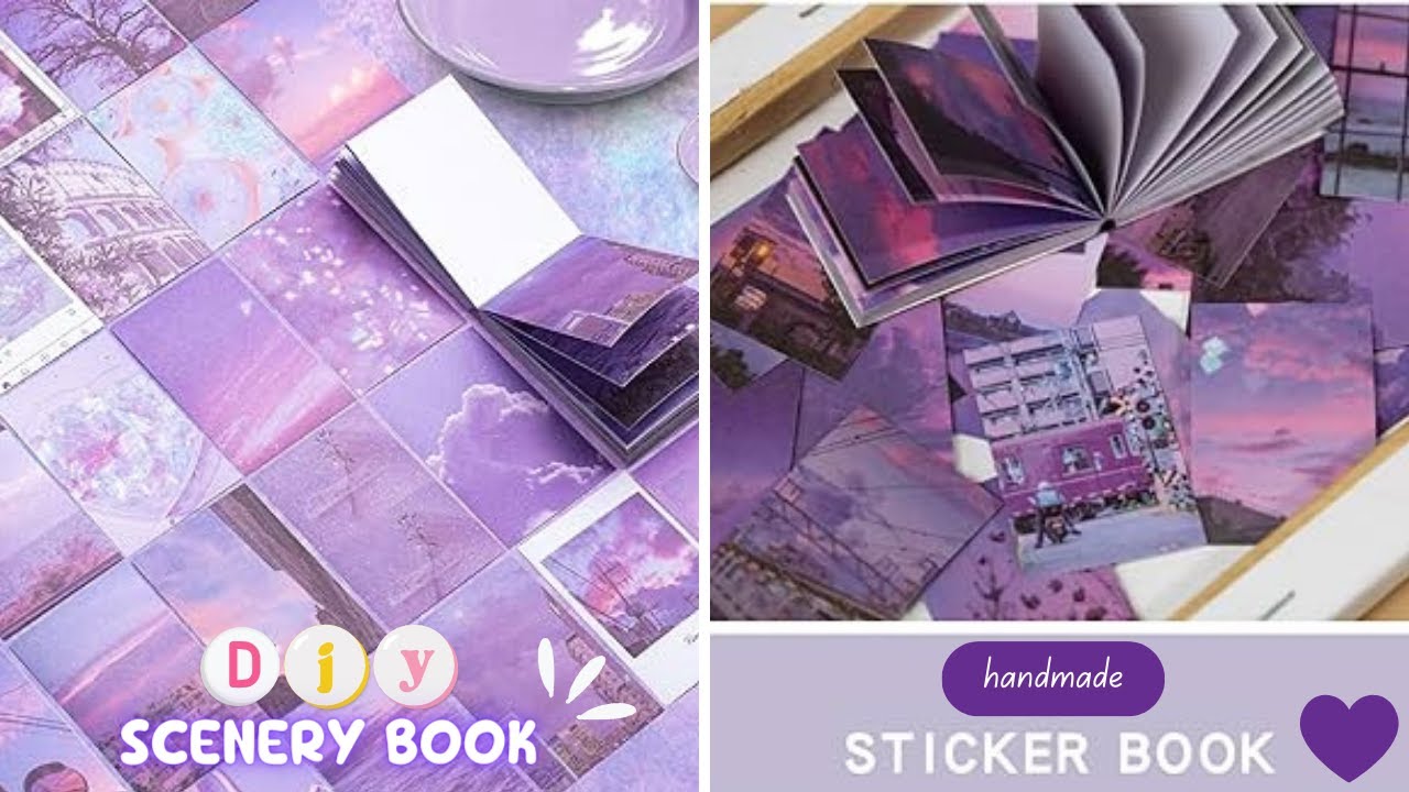 Diy Journal Scenery Book |How to make Homemade Bujo Supplies\Purple ...