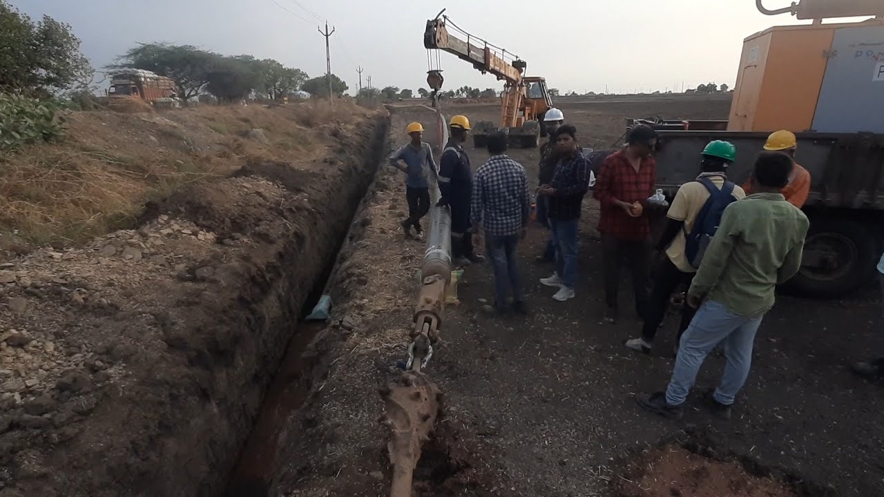 8 inch gais pipeline pulling - YouTube