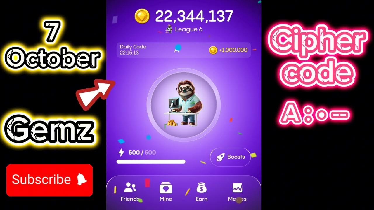 Gemz Daily Code | 7 October Gemz Daily Code Today Gemz Daily Cipher code - YouTube