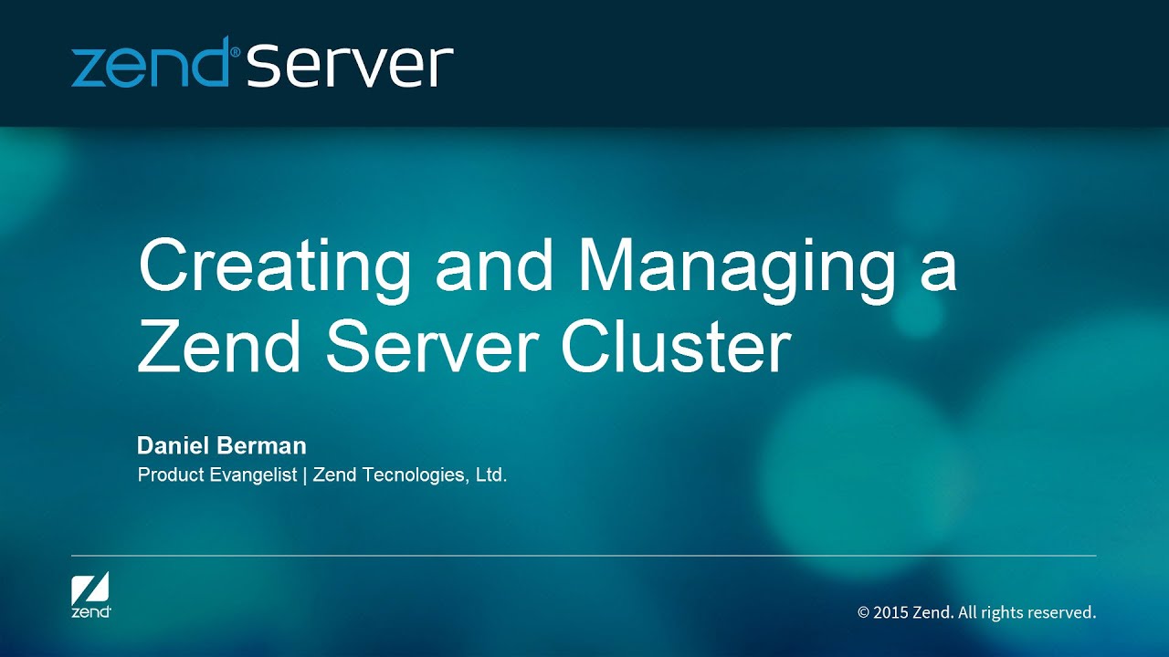 Creating and Managing a Zend Server Cluster - YouTube