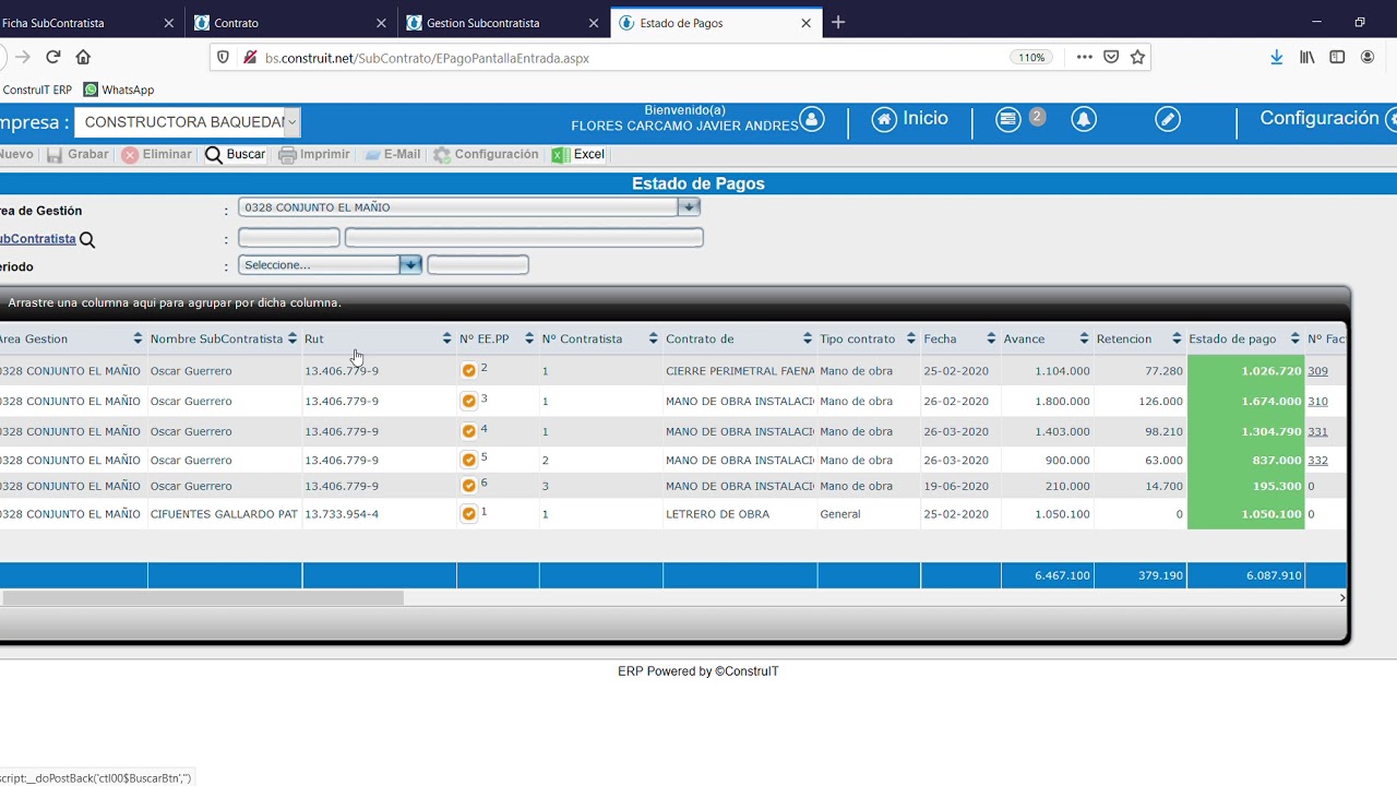 Capacitacion Subcontratos Gestion de subcontratos 4 4 Reporte estado de ...