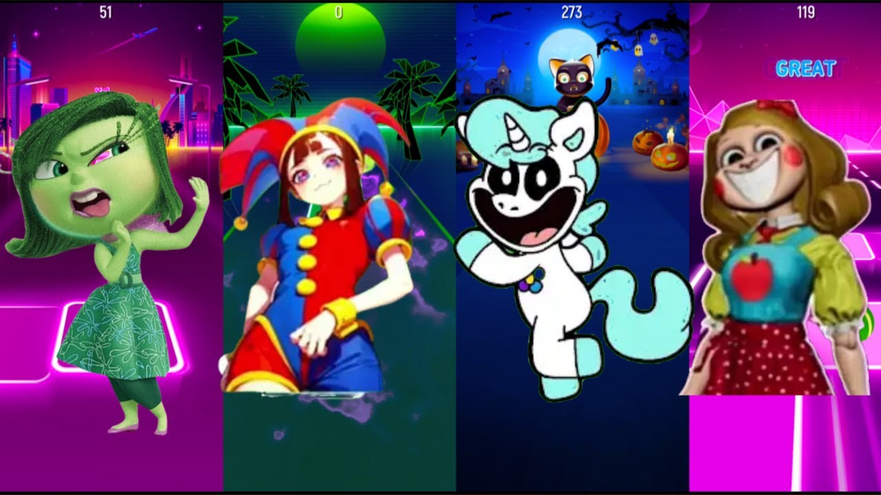 Inside Out 🆚 Digital Circus🆚 CraftyCorn 🆚Miss Delight 🌟 Tiles Hop ...