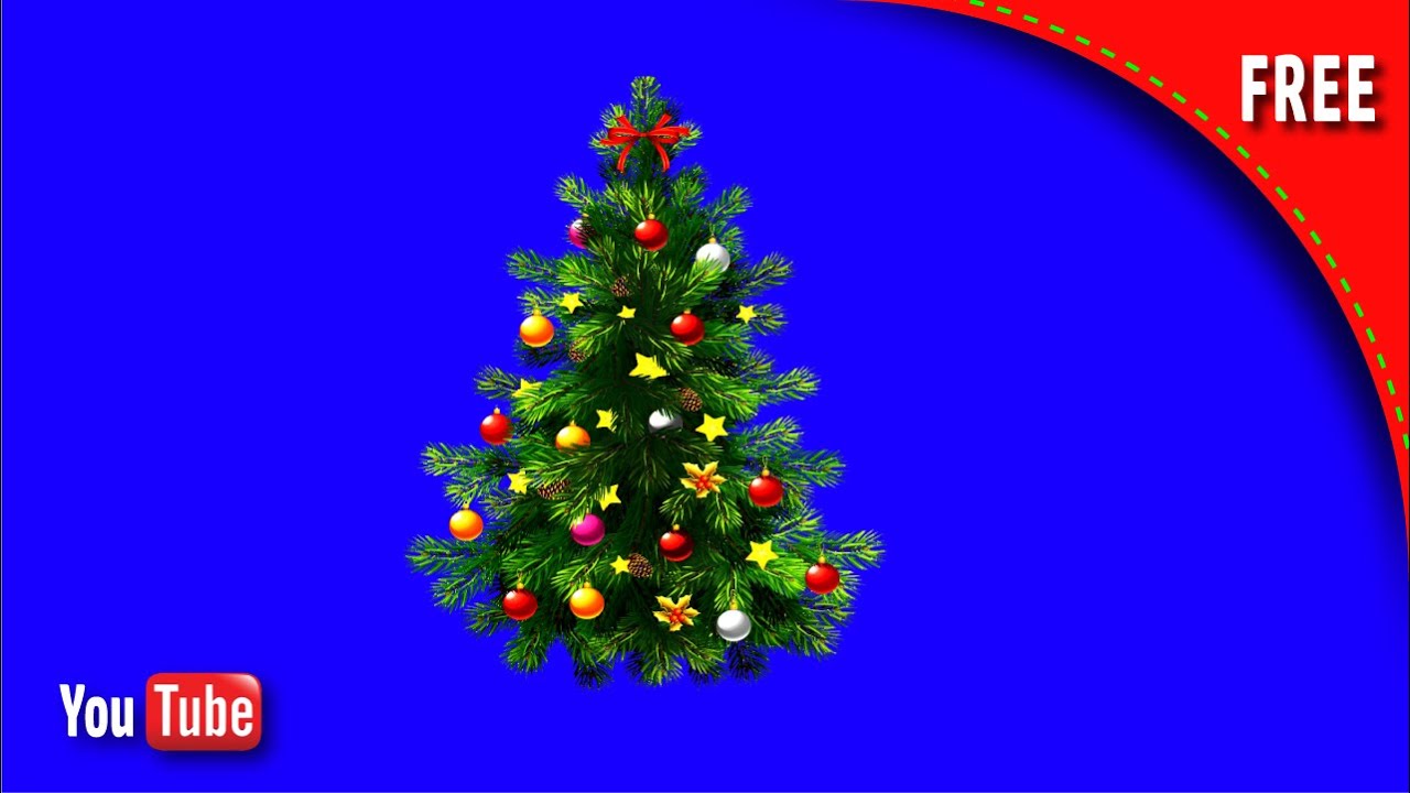 FREE Animated Christmas Tree in Blue Screen - YouTube