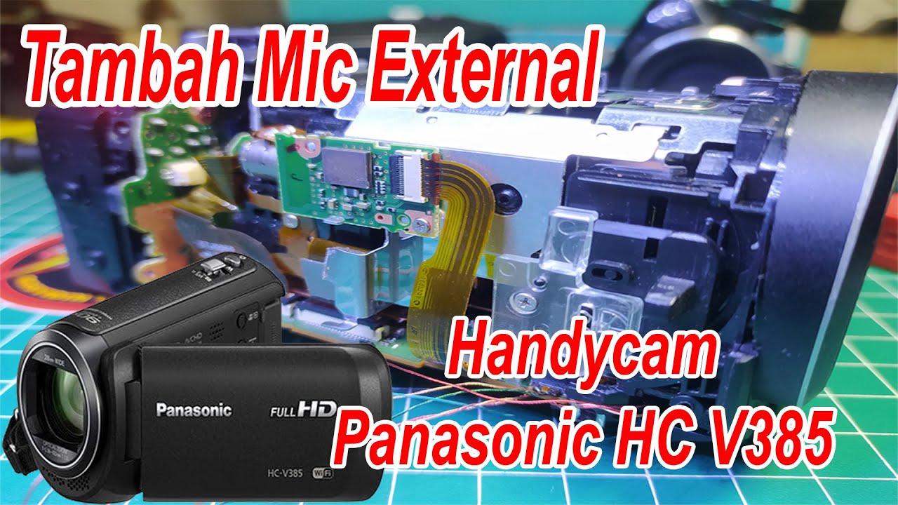 Tambah Mic External Handycam PANASONIC HC V385 - YouTube