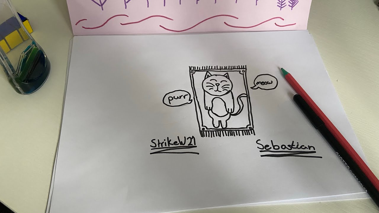 How to draw a cat on a mat ️😸 - YouTube