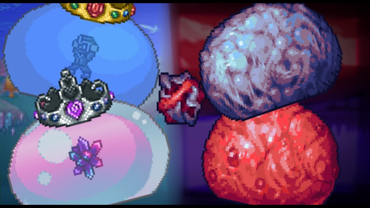 Terraria King Slime Queen Slime Vs Slime God Smash Bros Tmodloader 1.4.4 - YouTube