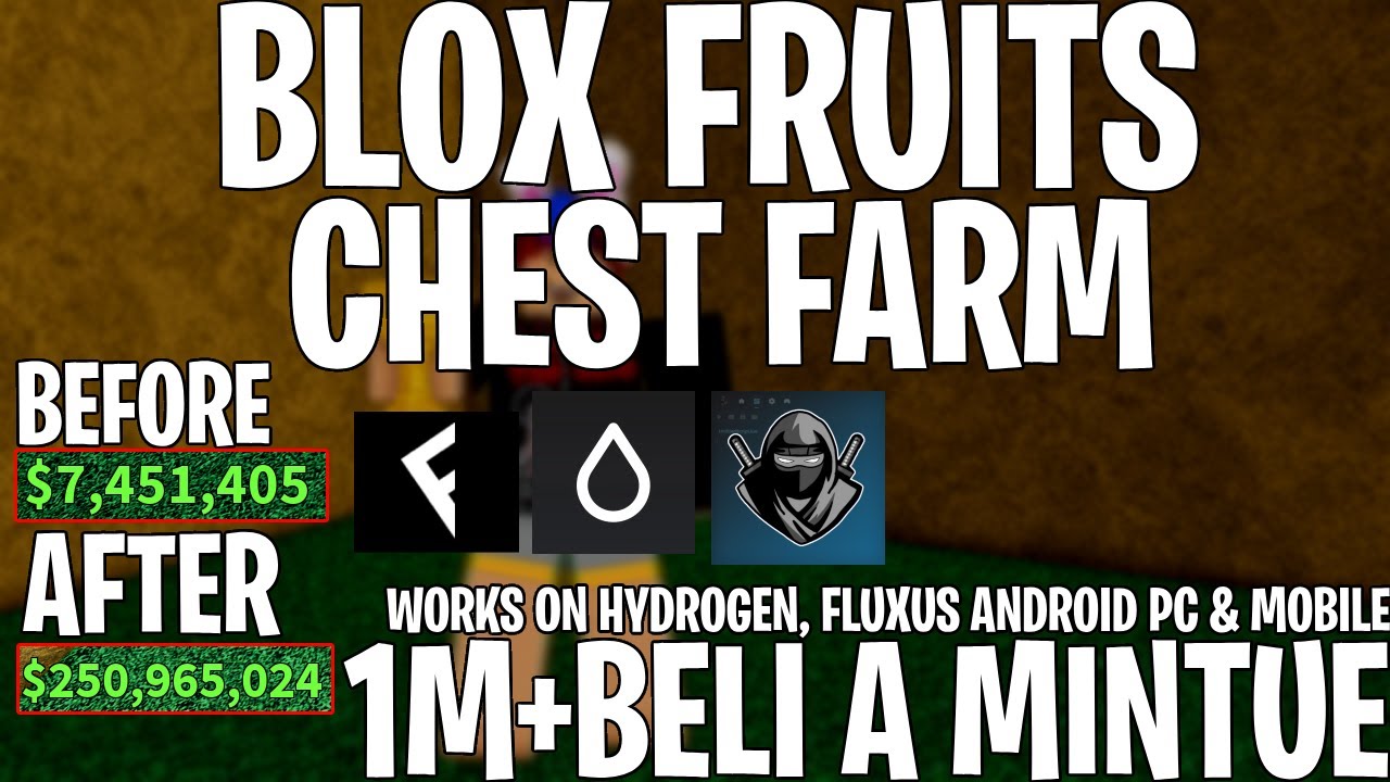 BLOX FRUITS Script I 1M+ IN 5 MINTUES I AUTOFARM CHEST FARM I Hydrogen ...