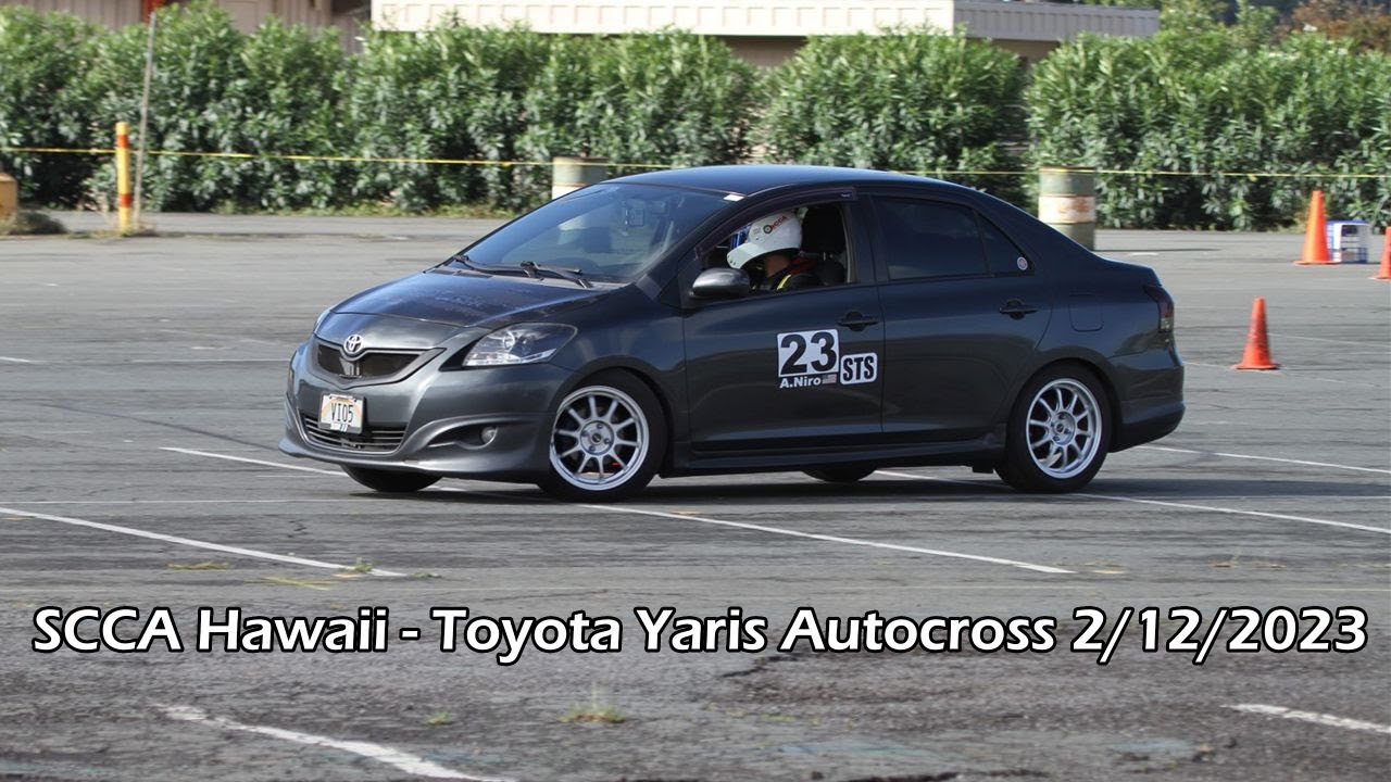 SCCA Hawaii - Toyota Yaris Autocross 2-12-2023 - YouTube