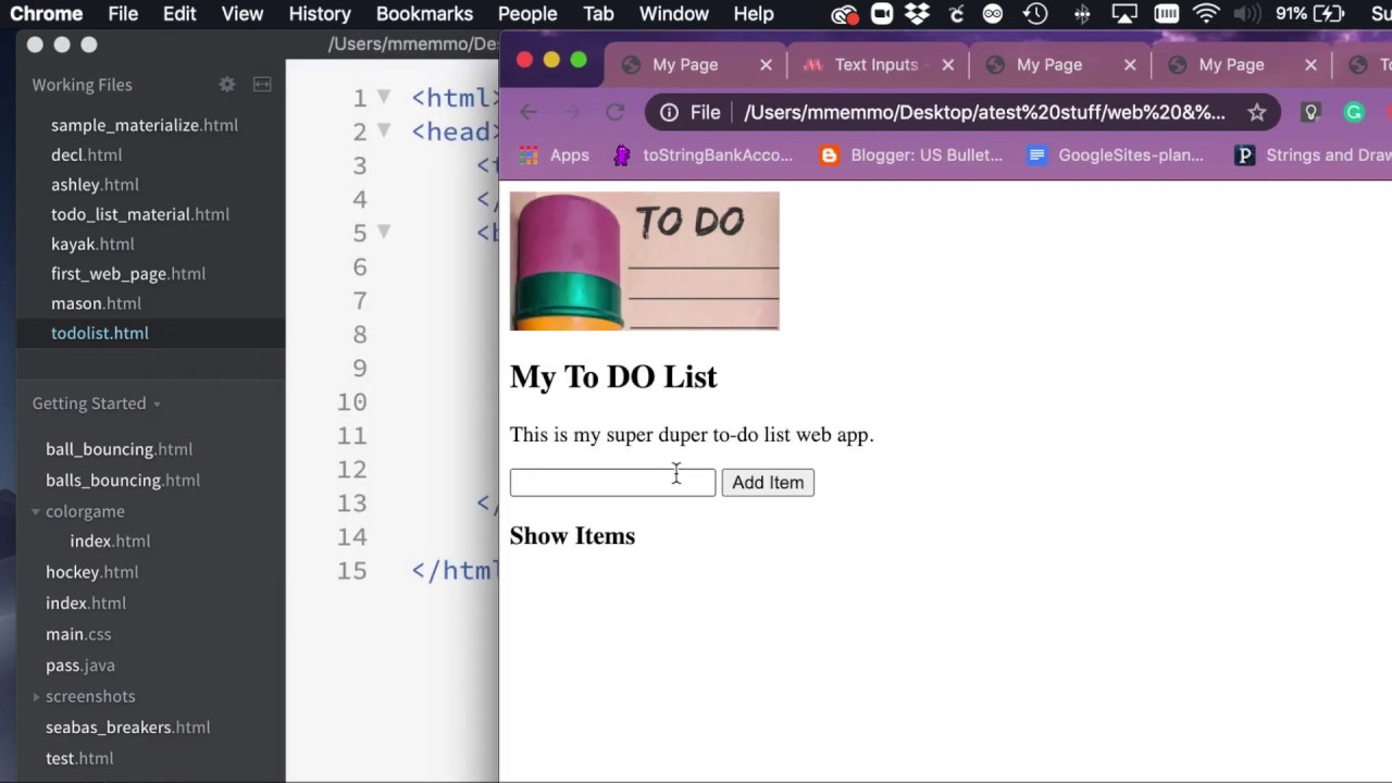 Data Driven Web App Part 1 Html Page Setup Youtube