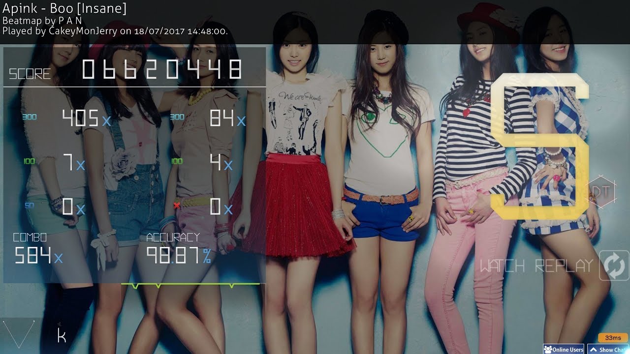 CakeyMonJerry | Apink - Boo [Insane] +Dt 4.98* 584/585x 98.87% S 174pp ...