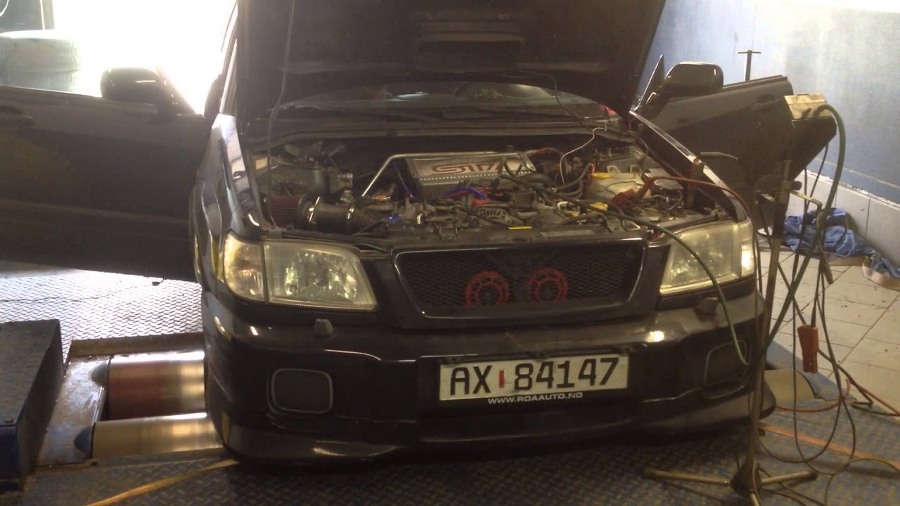 Subaru Forester S-turbo SF5 dyno pull (250hp 300nm) - YouTube