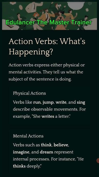 Action Verbs Explained | Learn with Edulancer""Master Action Verbs ...