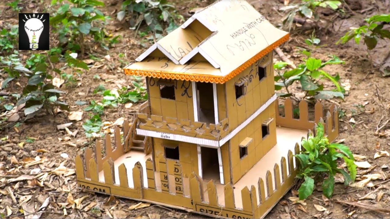 How to make Cardboard house style from cardboard boxes - Mr. PH DIY ...
