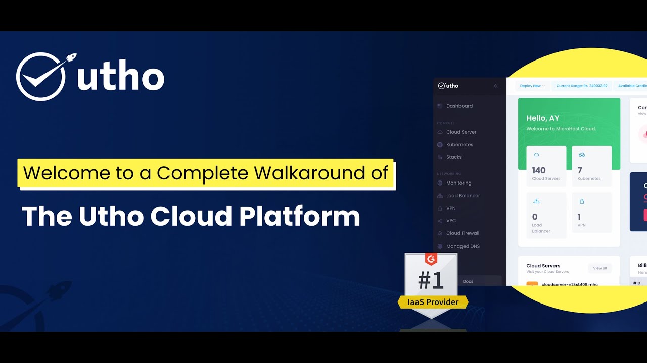 Welcome to a Complete Walkaround of the Utho Cloud Platform - YouTube