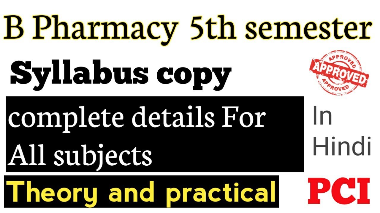 B Pharmacy 5th semester syllabus copy for all subjects with Complete ...