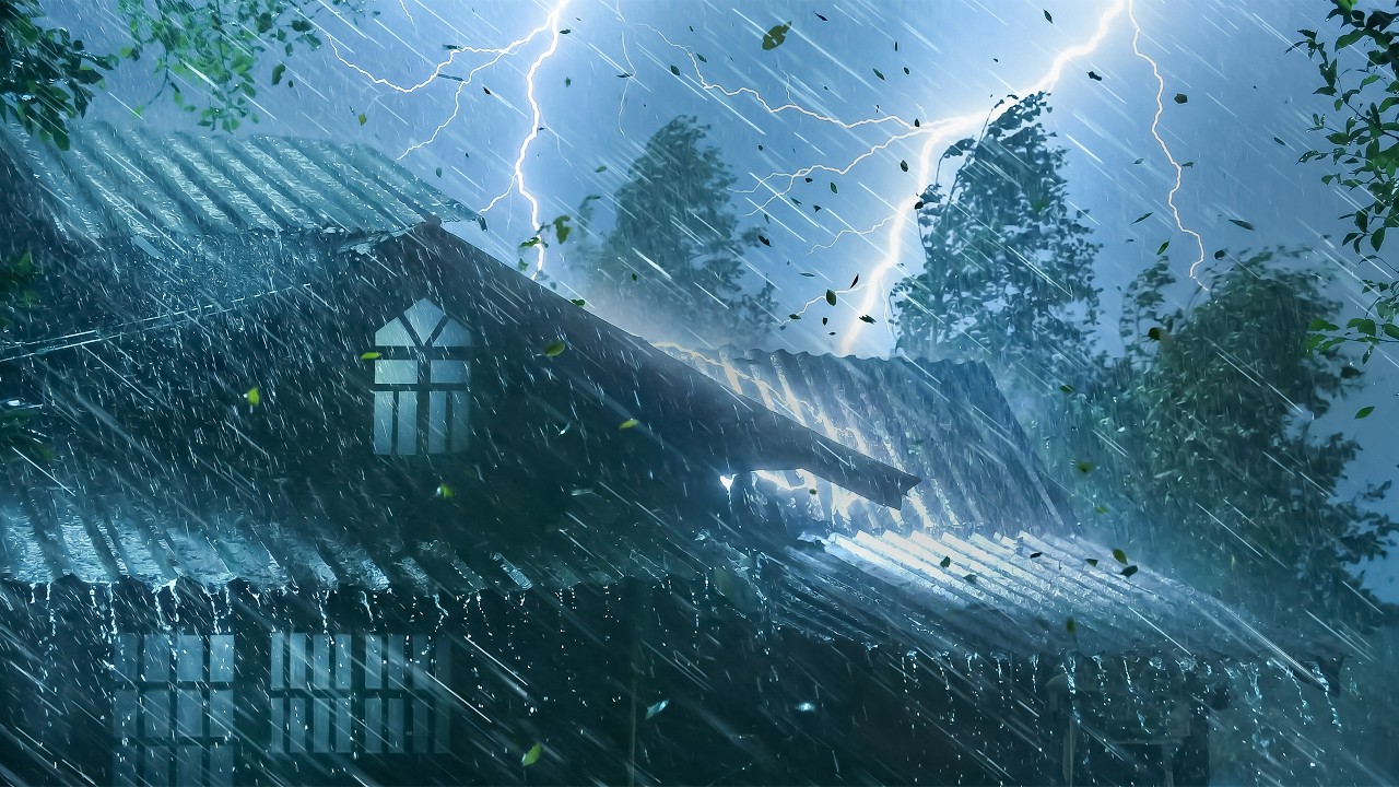 Heal Your Mind & Fall Asleep Instantly | Cool Heavy Rainstorm on Tin ...