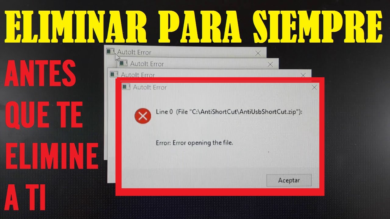 Eliminar Virus AntiUsbShortCut, Streamer, Autolt de la PC SIN PROGRAMAS ...