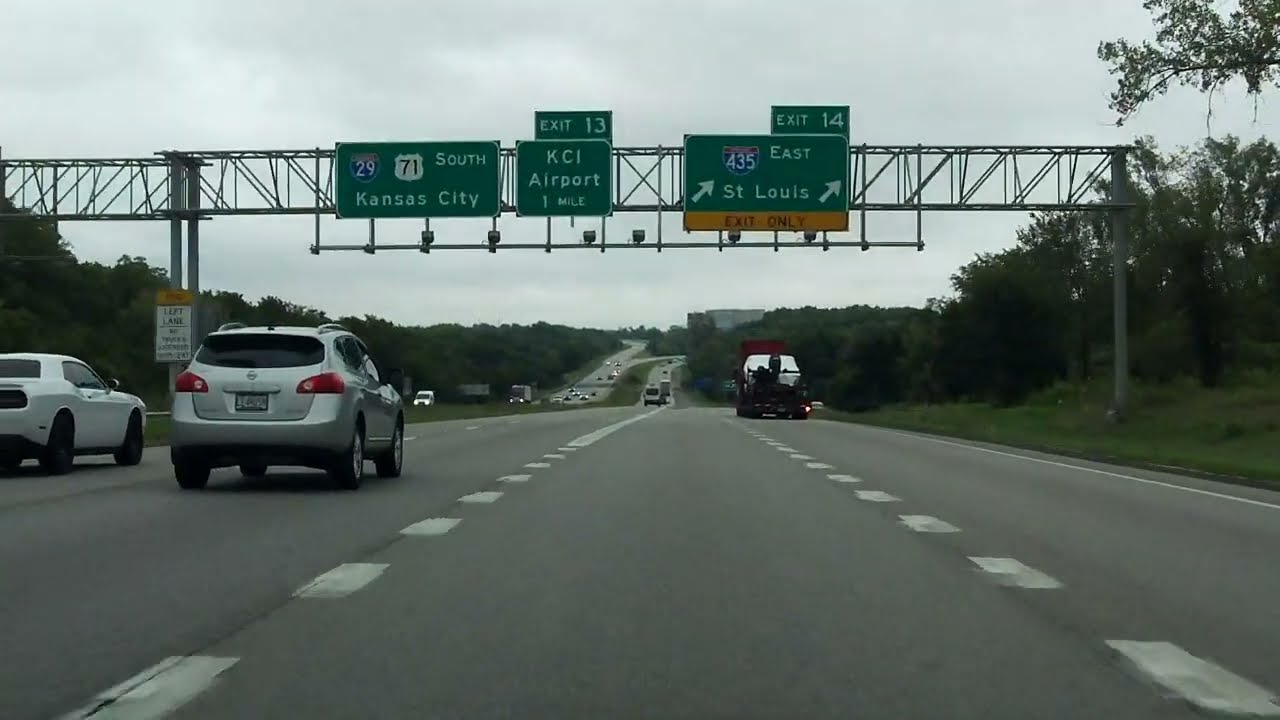 Kansas City Beltway (Interstate 435 Exits 29 to 36) inner loop - YouTube