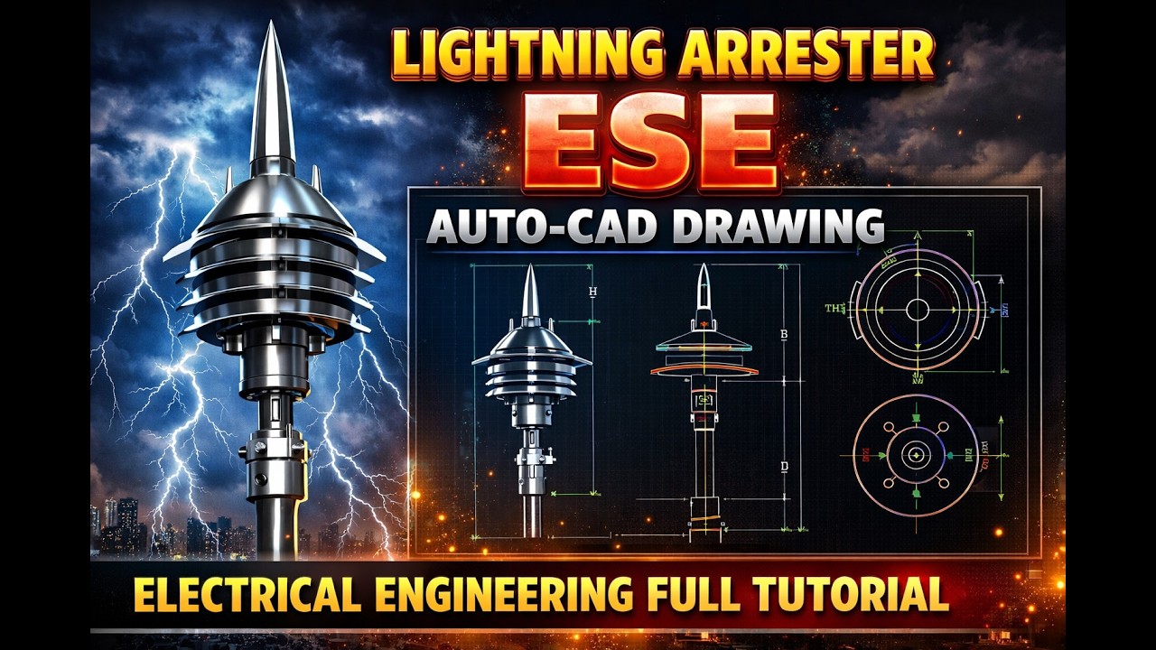 LIGHTING ARRESTER || ESE || AUTOCAD DRAWING || FULL || ELECTRICAL ...