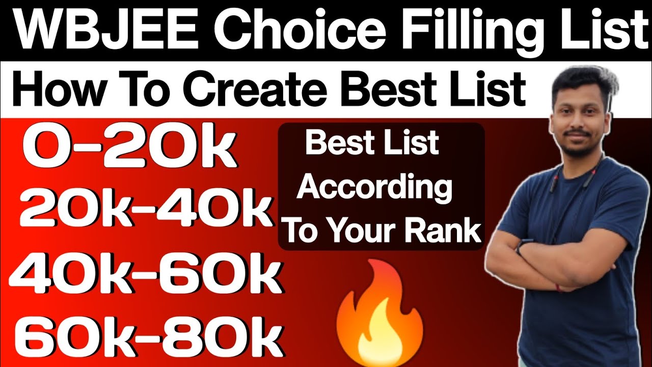 WBJEE Choice List 🔥| How To Prepare | 0-80k All Colleges 😱| Full ...