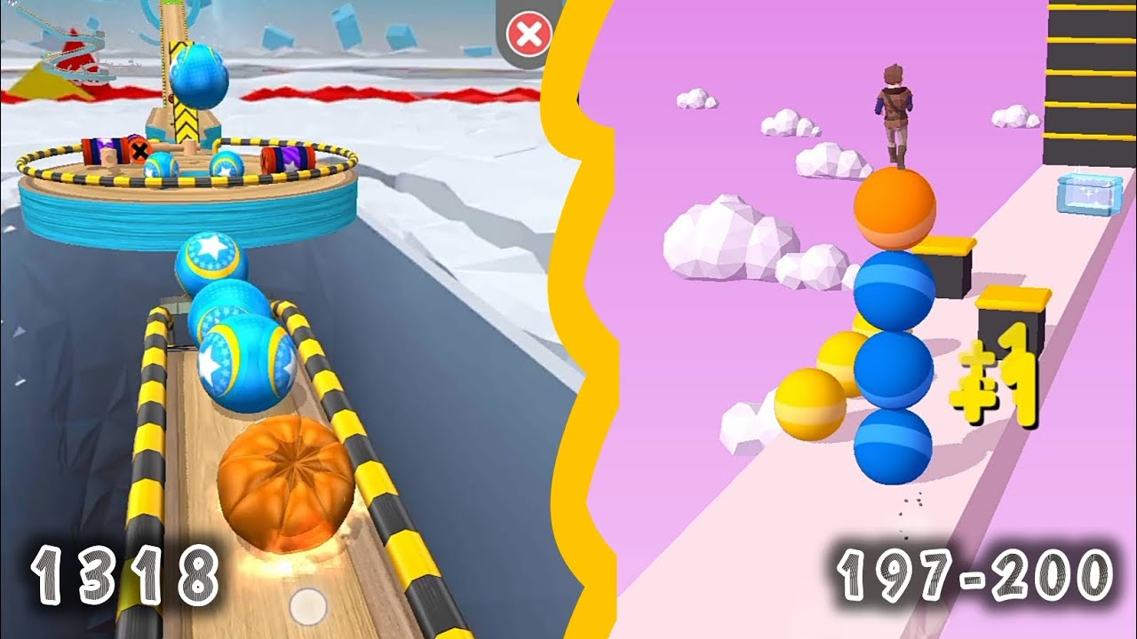 Going Balls 1318 vs Stack Rider 197-200 | SpeedRun Gameplay Walkthrough - YouTube