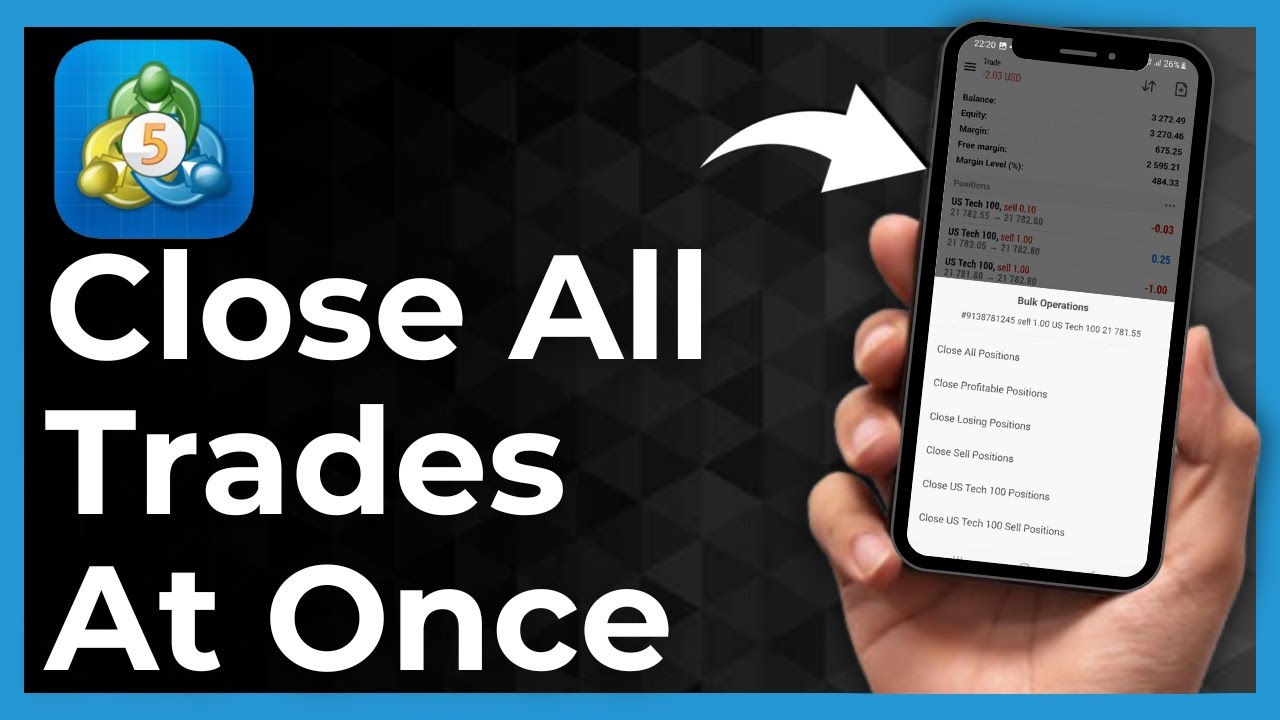 How To Close All Trades At Once In Metatrader 5 Mobile - YouTube