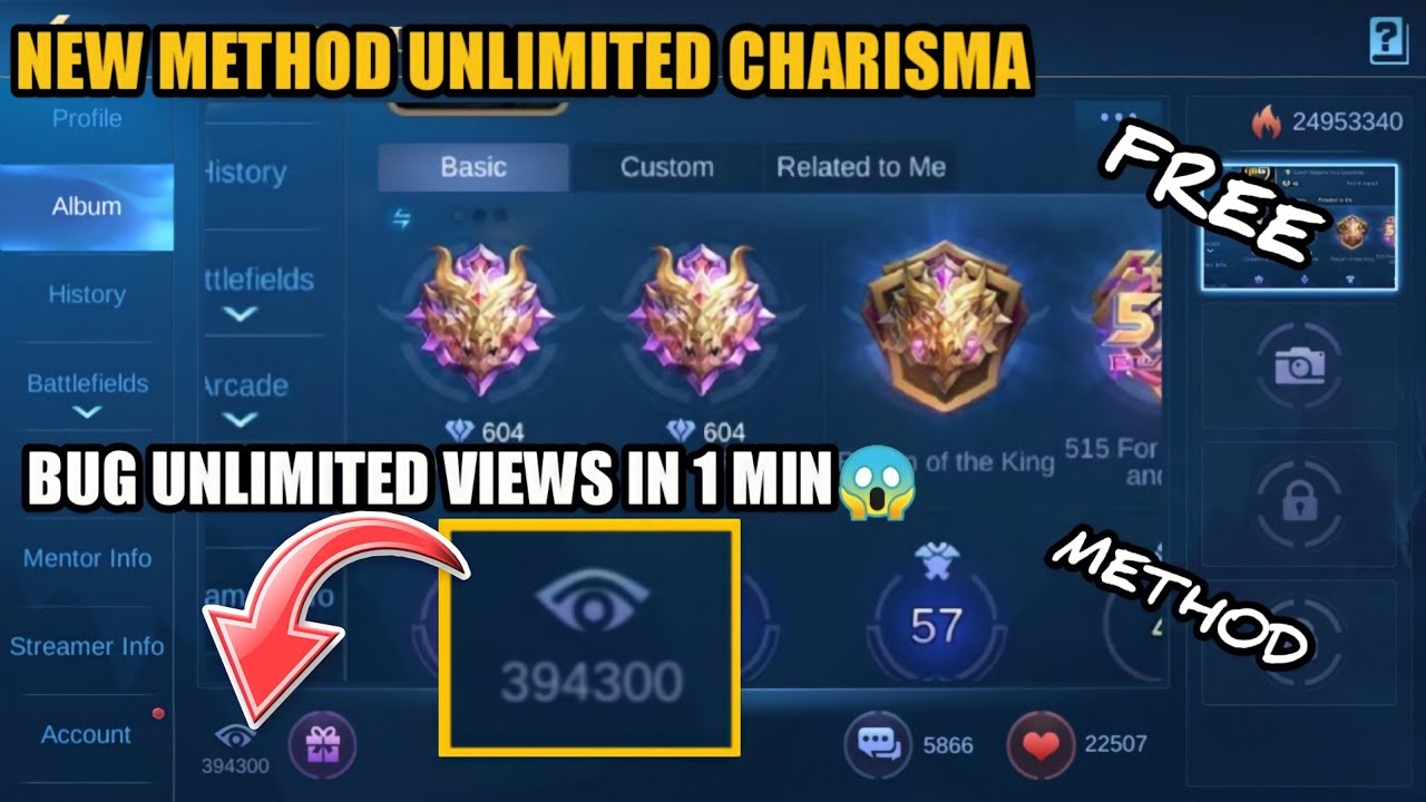 NEW BUG MOBILE LEGENDS UNLIMITED CHARISMA MUST WATCH - YouTube