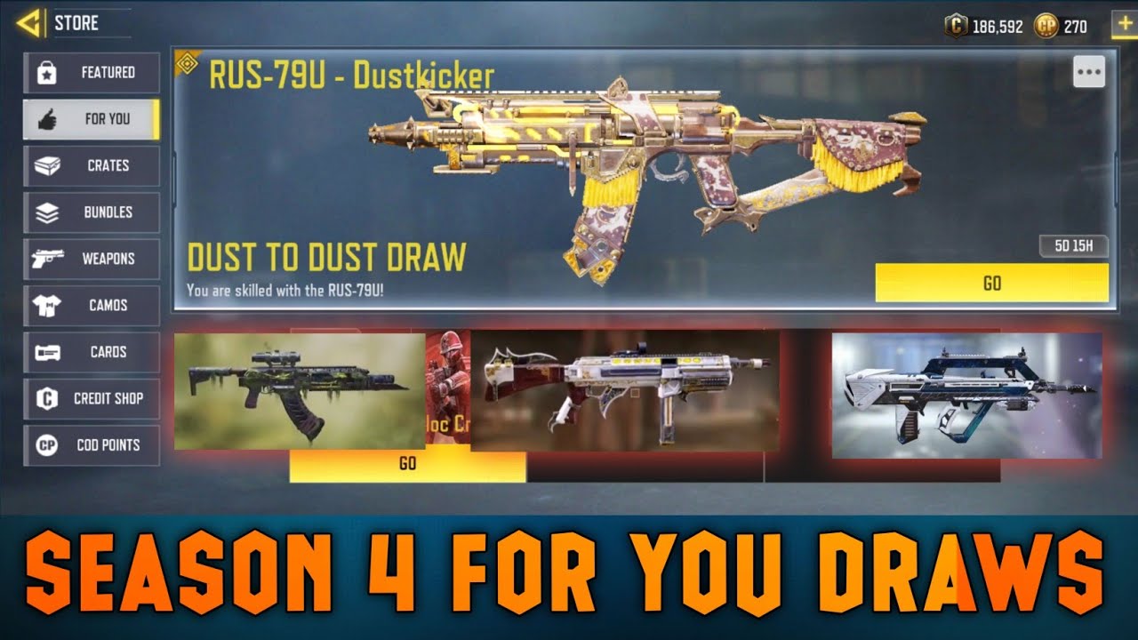 CODM SEASON 4 FOR YOU ALL LUCKY DRAWS IN S4 CALL OF DUTY MOBILE COD ...