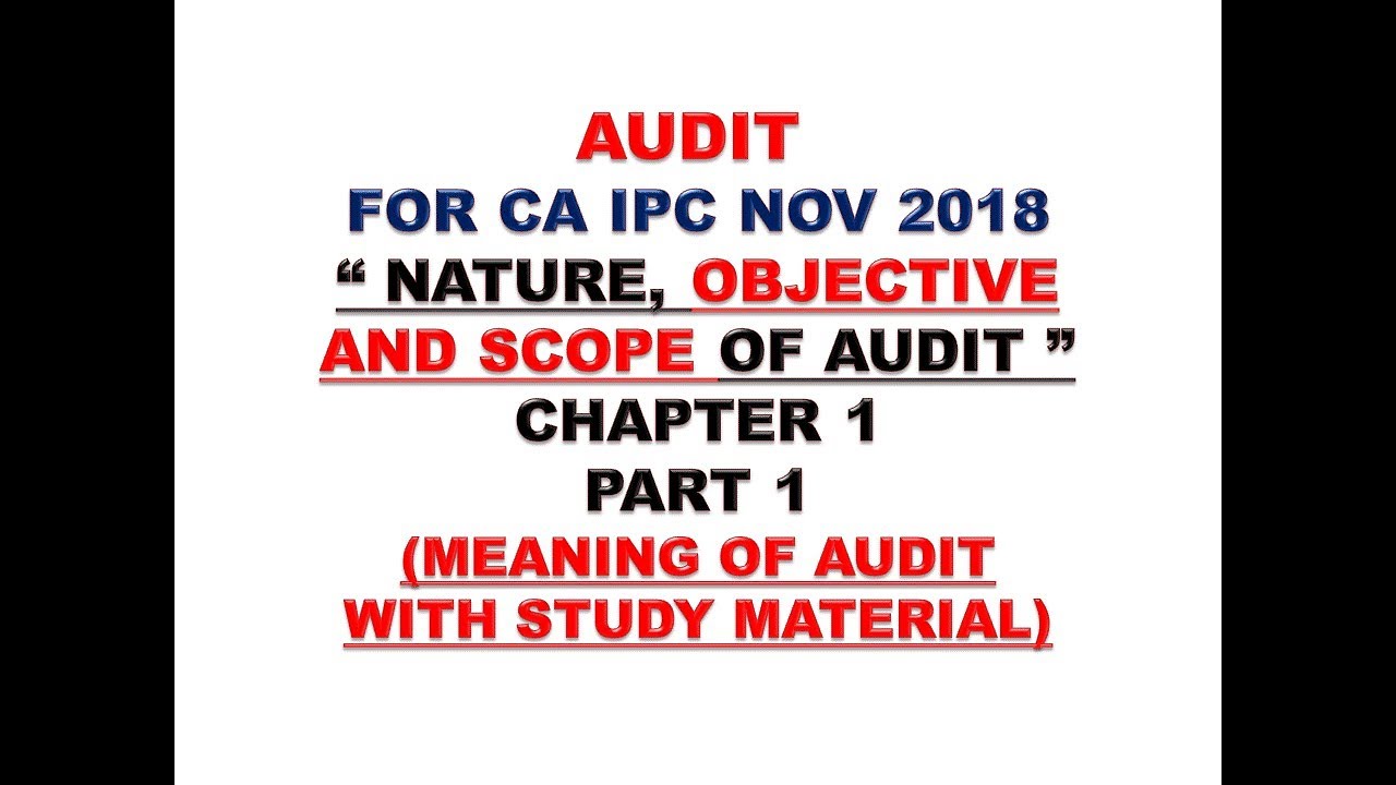 00 CA IPC AUDIT FOR NOV 2018 BY Vinit Mishra Sir - YouTube