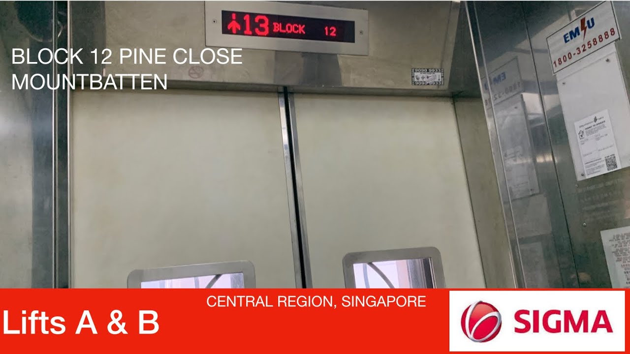 HDB Block 12 Pine (Mountbatten) || Sigma Elevator (Lifts A & B) - YouTube