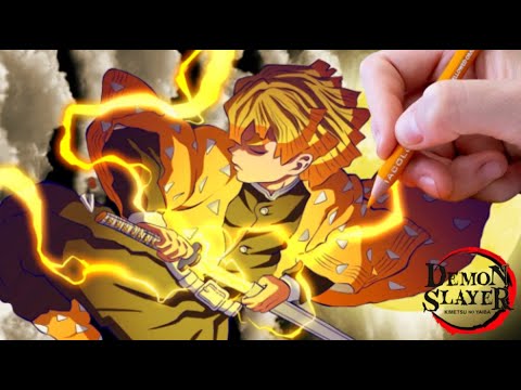 [ Kimetsu no yaiba ] - Drawing Zenitsu Agatsuma thunder breathing - YouTube