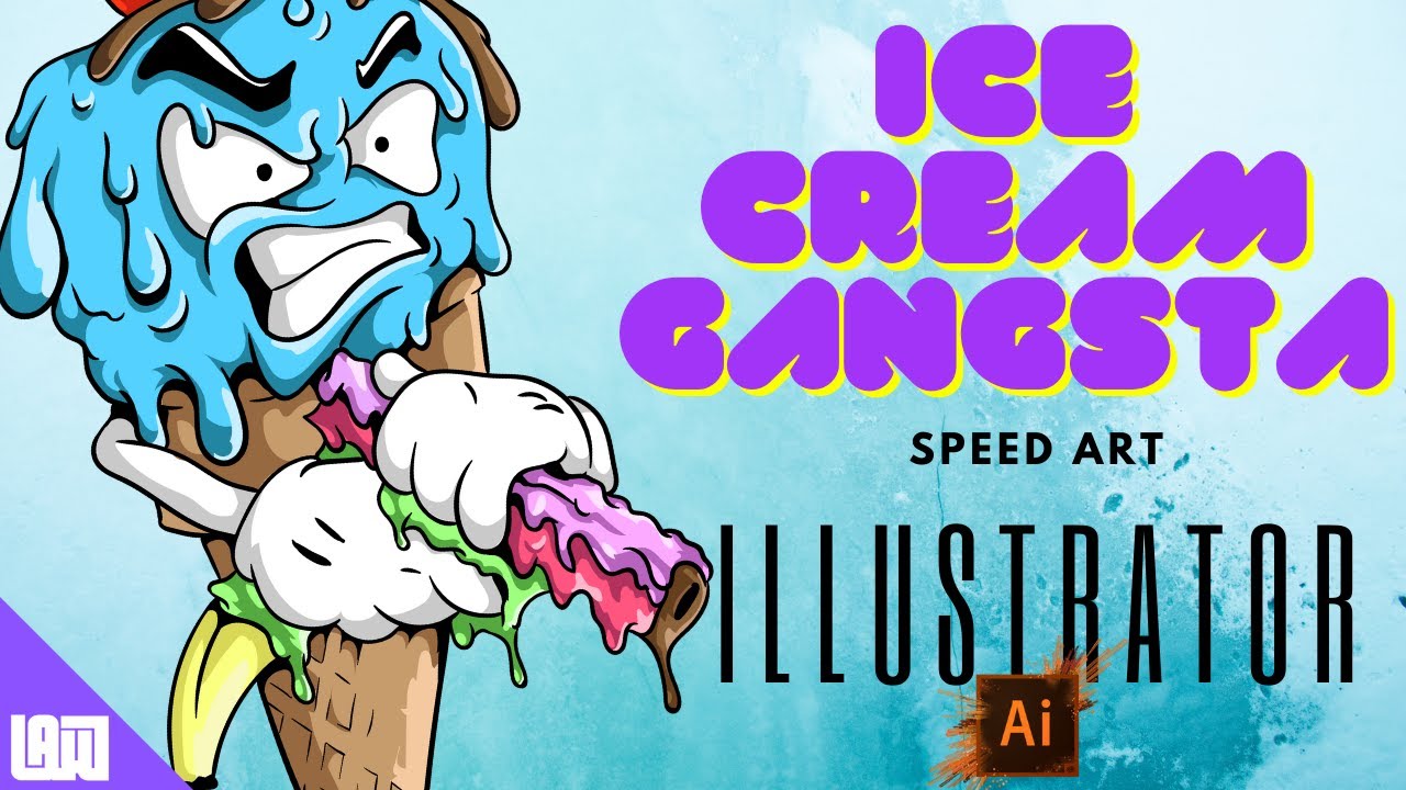 Ice Cream Gangsta - Illustrator Speed Art, Graphic TShirt Design - YouTube