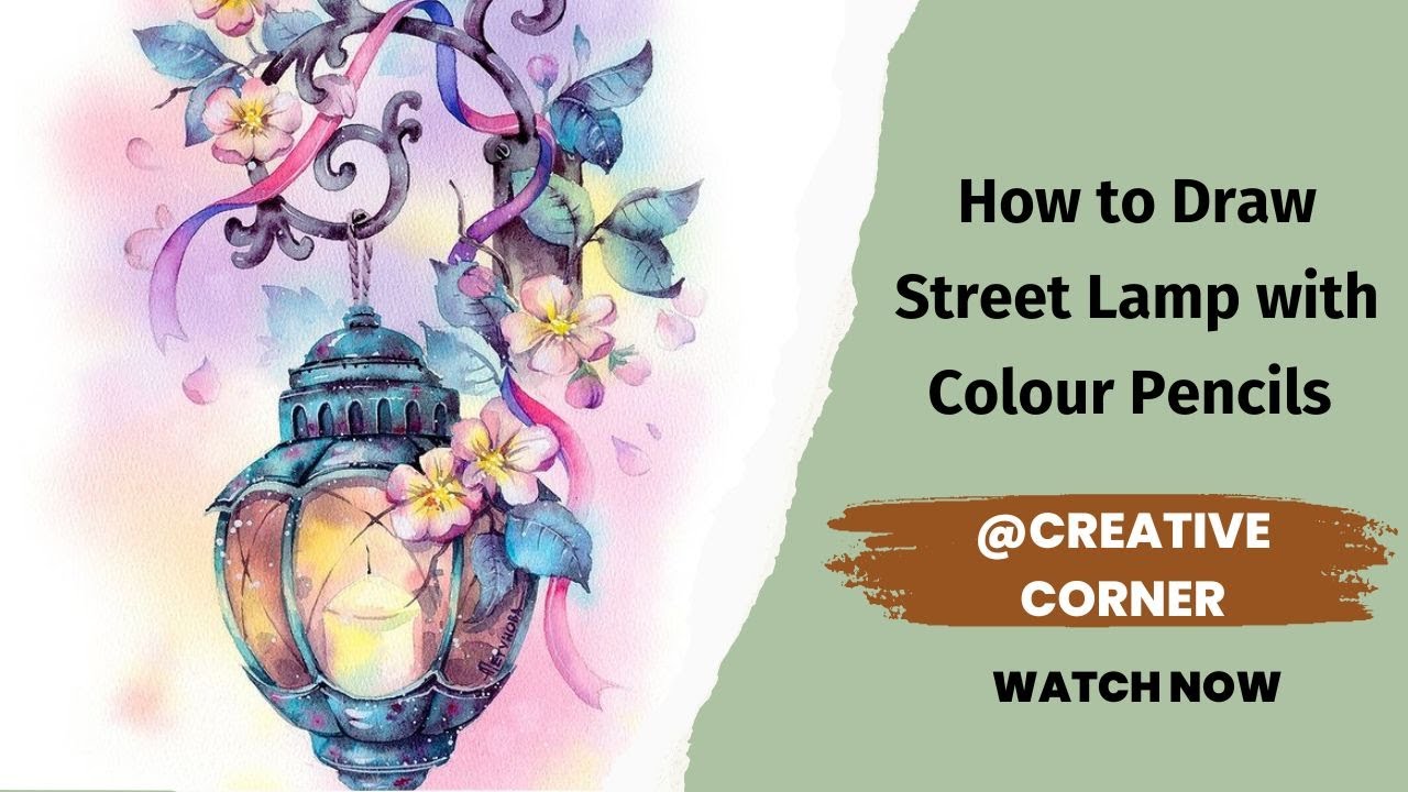 How to draw Street Lamp with Color Pencils - - YouTube