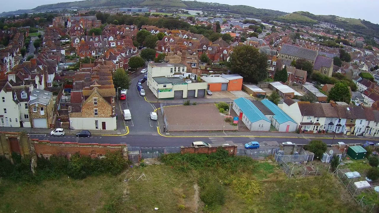Second quick flyby of folkestone gas works - YouTube