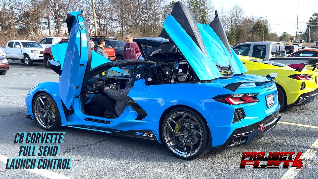 C8 Corvette Launch Control FULL SEND|700WHP Mustang 5.0|Cars&Coffee ...