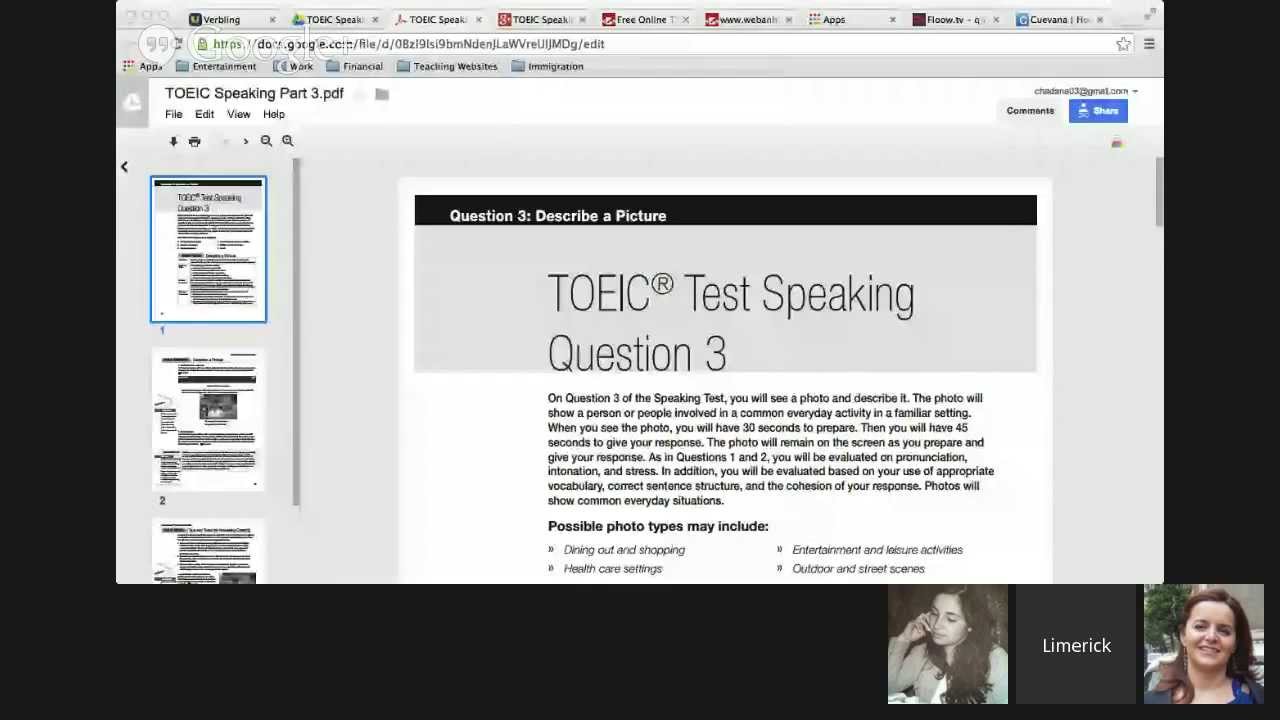 TOEIC Speaking Part 3: Describing a Picture - YouTube