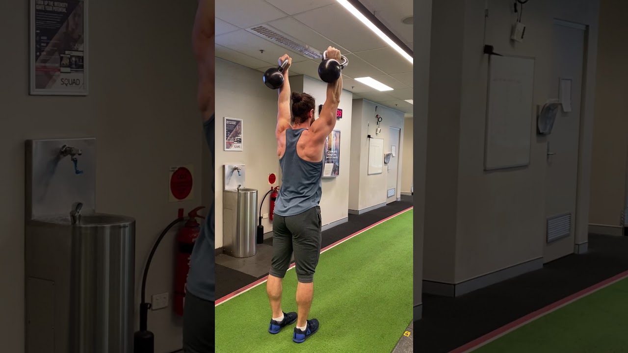 Overhead Walking Lunges (Kettlebell) - YouTube