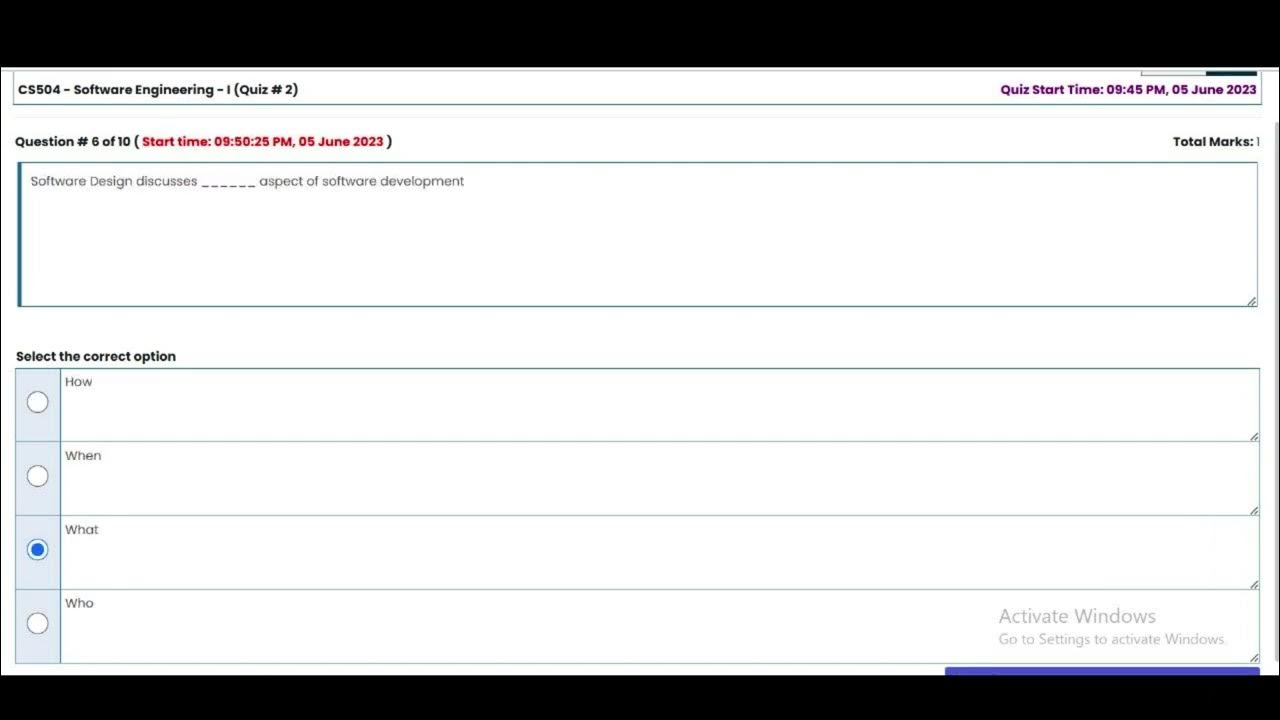 Cs504 Quiz 2 2023 Software Engineering I Youtube