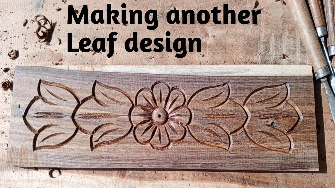 Making another wooden leaf carving design easy wood carving design ...