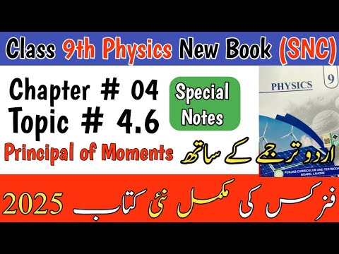 9th Class Physics New Book Chapter 4 Topic 4.6 | Principle of Moments ...