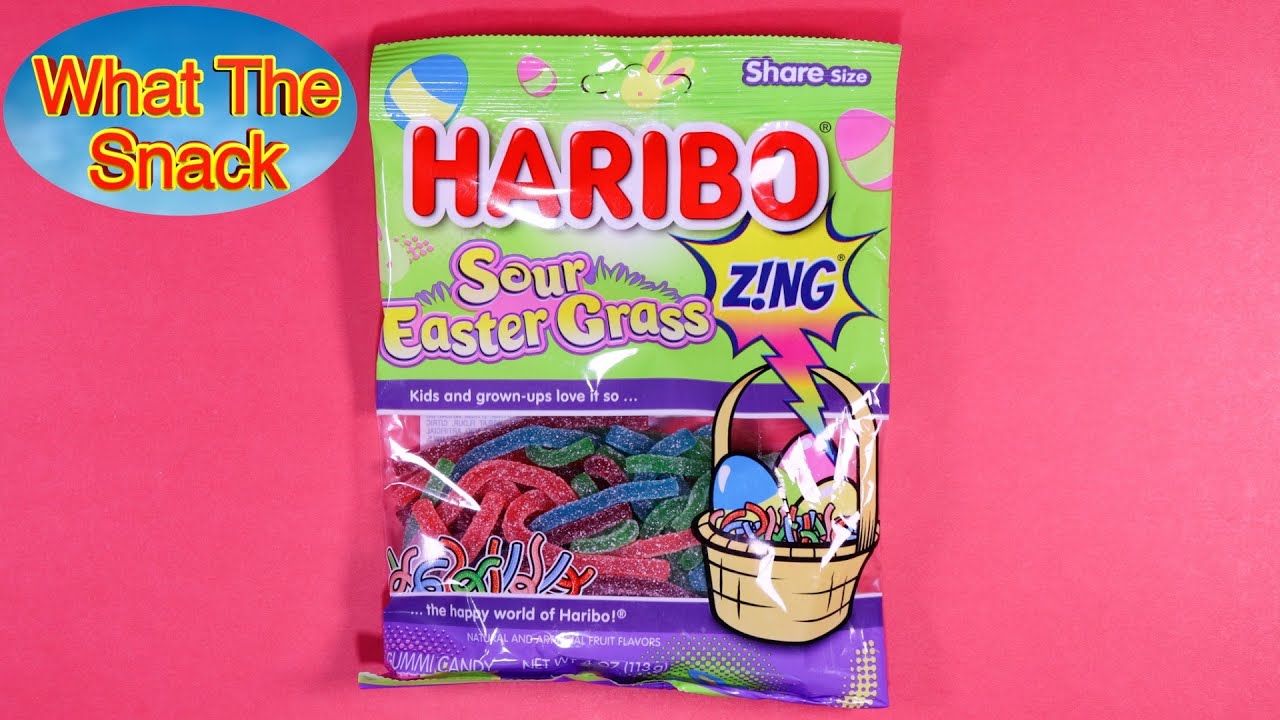 Haribo Sour Easter Grass Gummi Candy - Limited Edition - YouTube