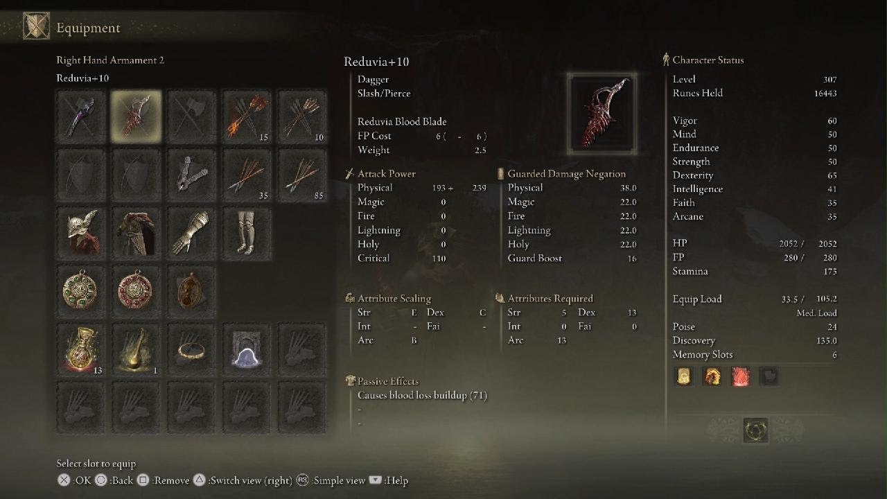 ELDEN RING - Reduvia +10 Dagger Overview (Arc/Dex) - YouTube