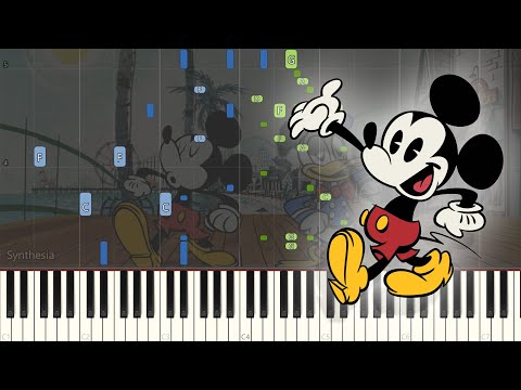 Mickey Mouse Cartoon - Credits Theme: Synthesia Piano Tutorial