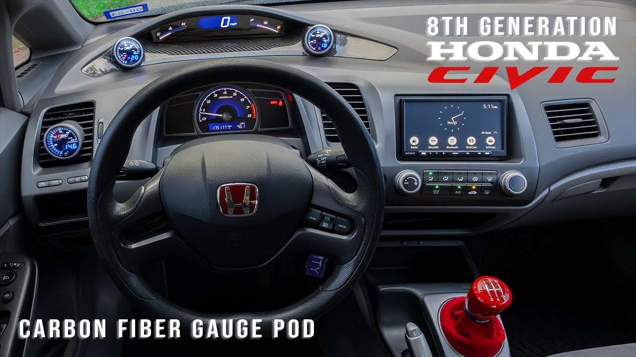 Honda Civic Mods | XVRacing Carbon Fiber Gauge Pod | Prosport JDM ...
