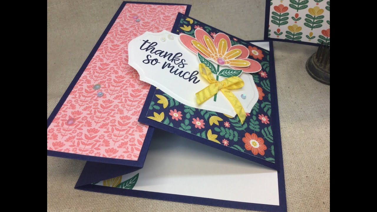 In Symmetry Flirty/Bee Flower Fun Fold Card - YouTube