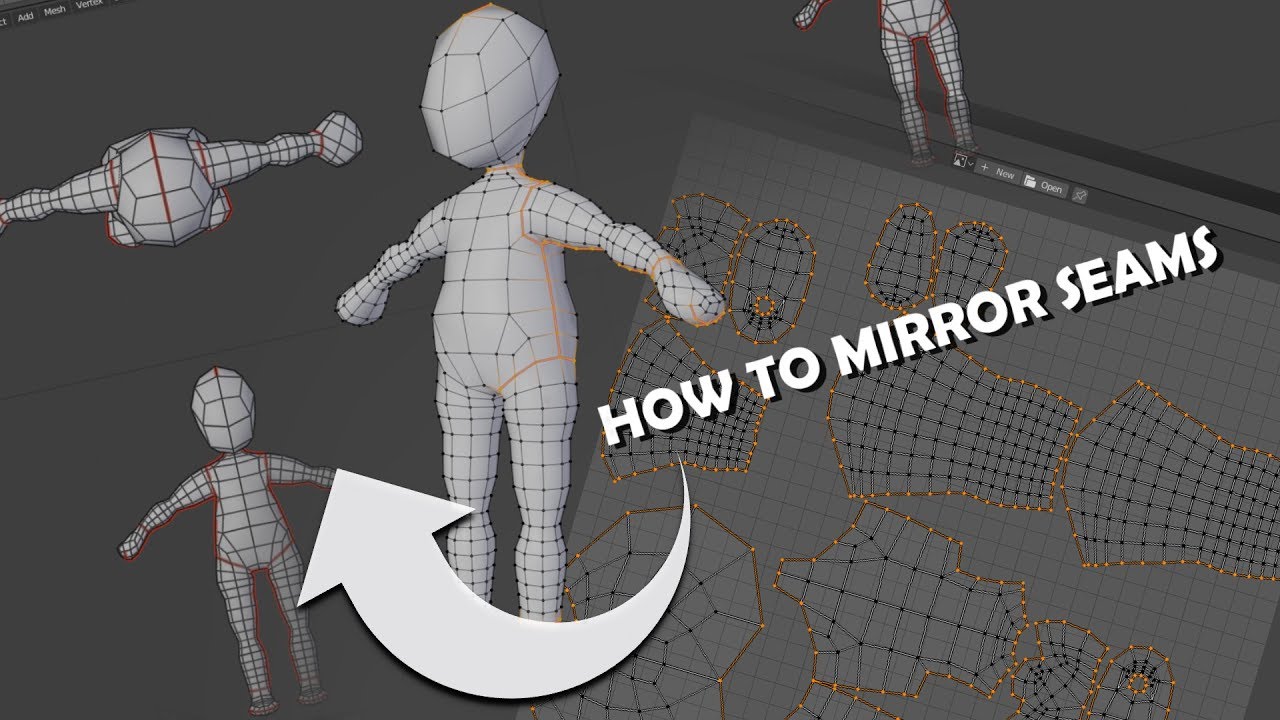 Blender Quick Tip - Mirror Seams (2.79 & 2.8 beta process) - YouTube