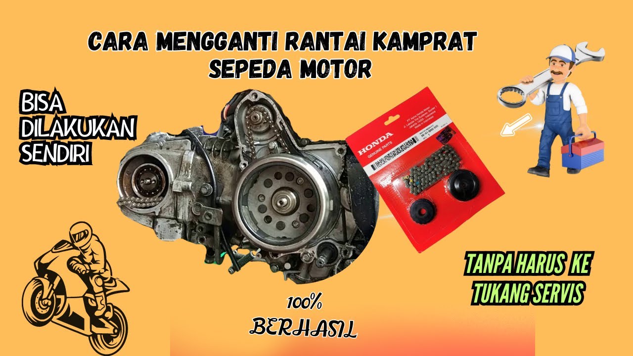 cara mengganti rantai kamprat motor supra100cc - YouTube